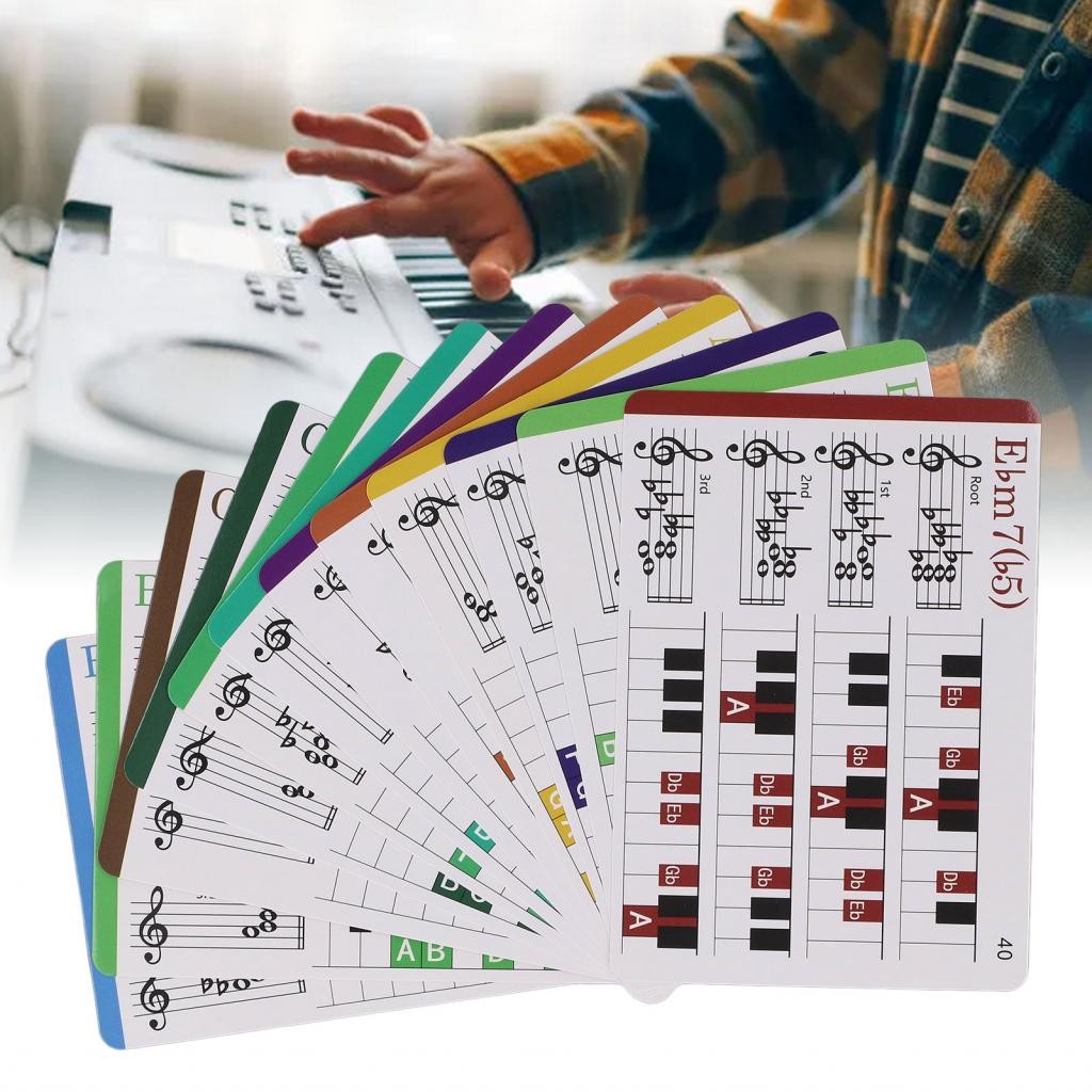 Maib Music Flash Cards Colored Copper Plate Paper Piano Color Coded ...