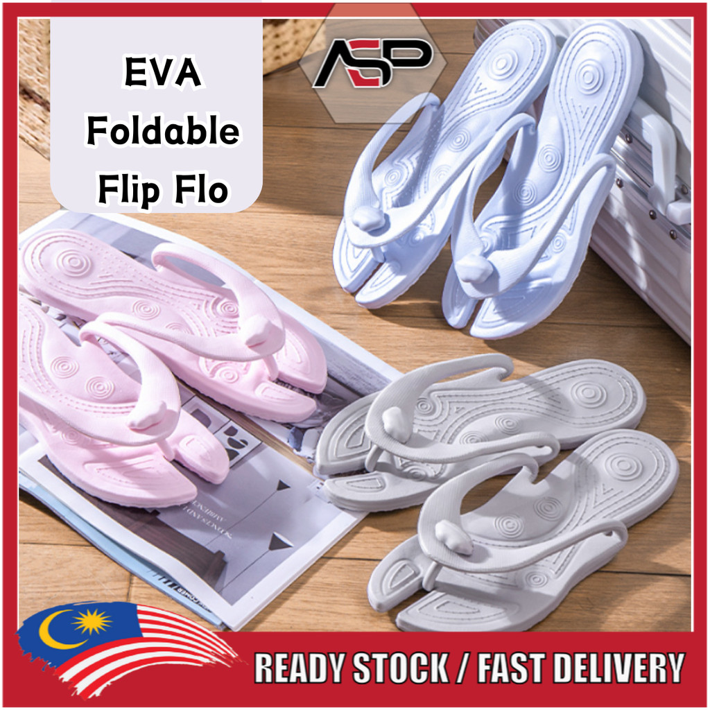 ASP EVA Portable Foldable Flip Flop Waterproof Anti-Slip Outdoor Beach Trip Essential Bathroom ...