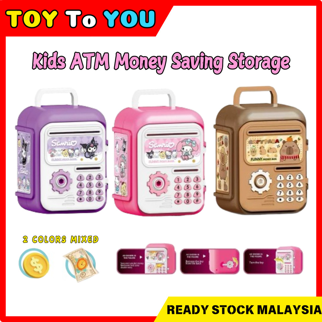 Kuromi Capy Bank For Kids Tabung Duit Kanak Kanak ATM Cute Toys Girls ...