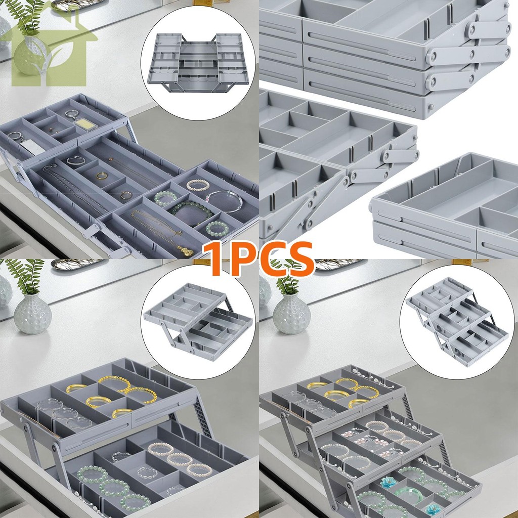 2/3 Tier Collapsible Drawer Organizer Multi Level Drawer Organizer with ...