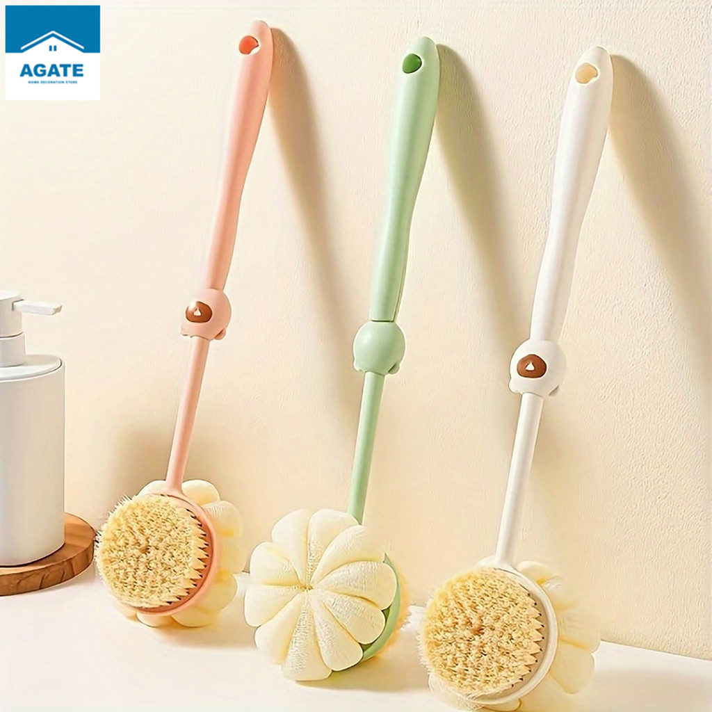Double-sided bath brush Long Handle Bath Brush Back Skin Scrubber ...