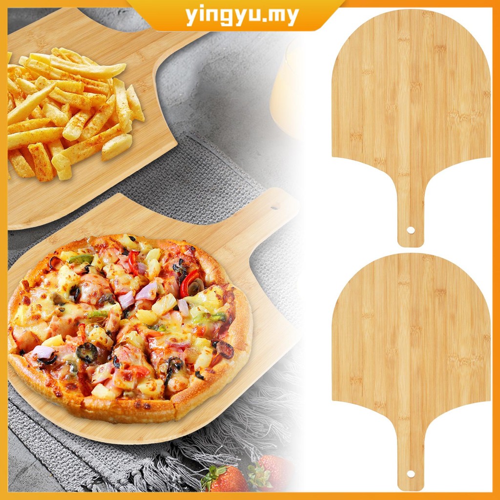 2Pcs 12 Inch Bamboo Wood Pizza Paddle Pizza Peel Long Handle Pizza ...