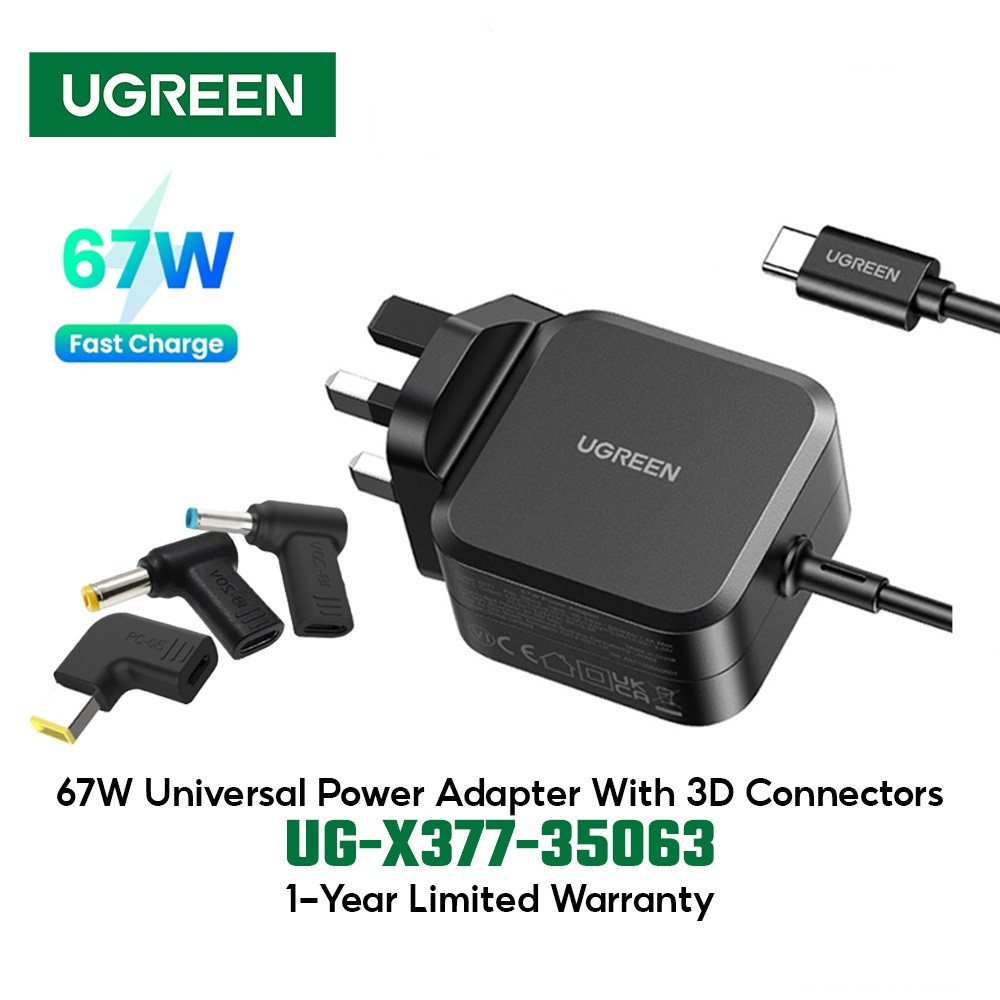 UGREEN X377-35063 67W UNIVERSAL POWER ADAPTER USB C FAST CHARGE ...