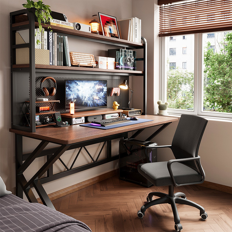 Desktop Computer Desk Home Desk Student Bookshelf Integrated Table Desk ...