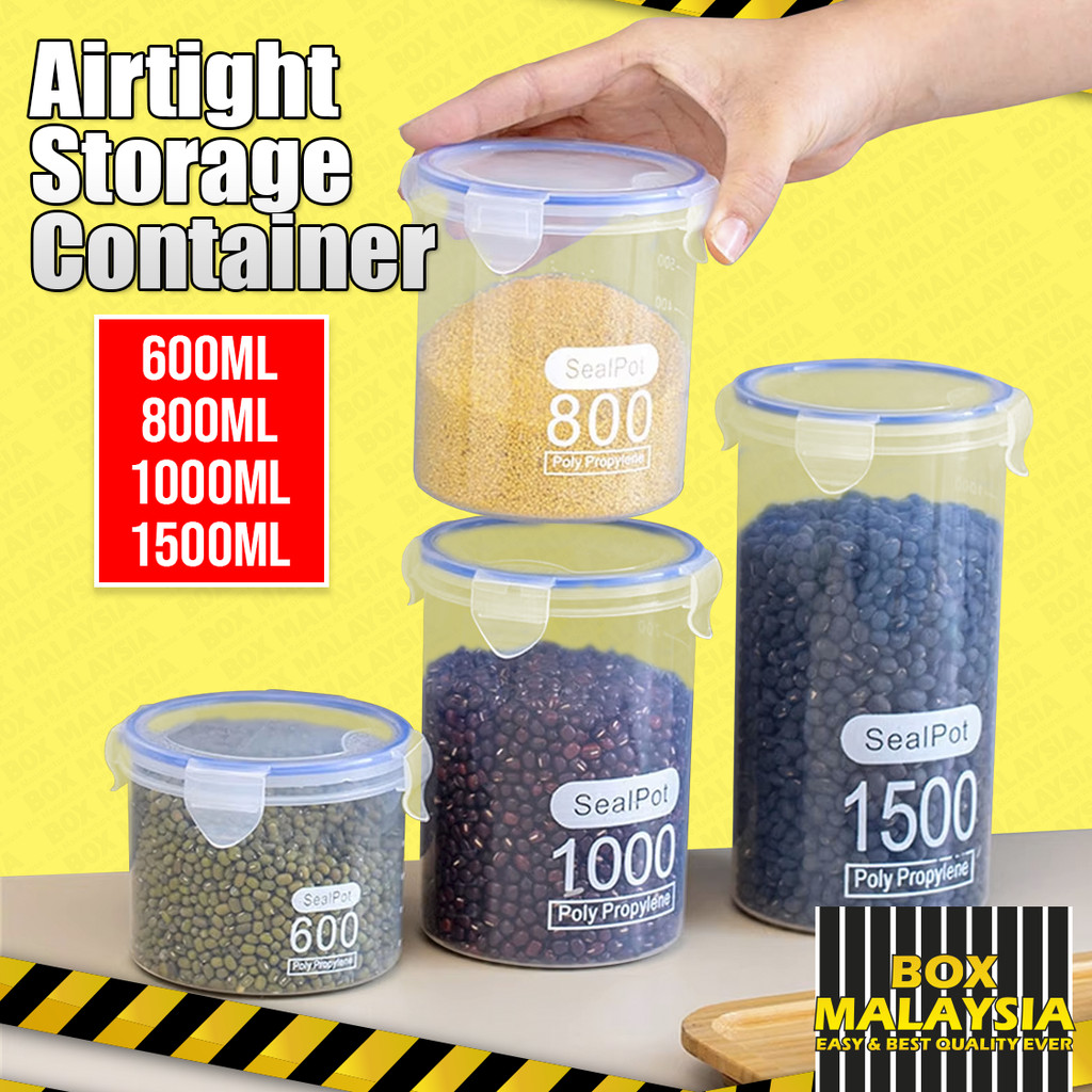 Airtight Plastic Container Multigrain Box Airtight Seal Pot Food ...