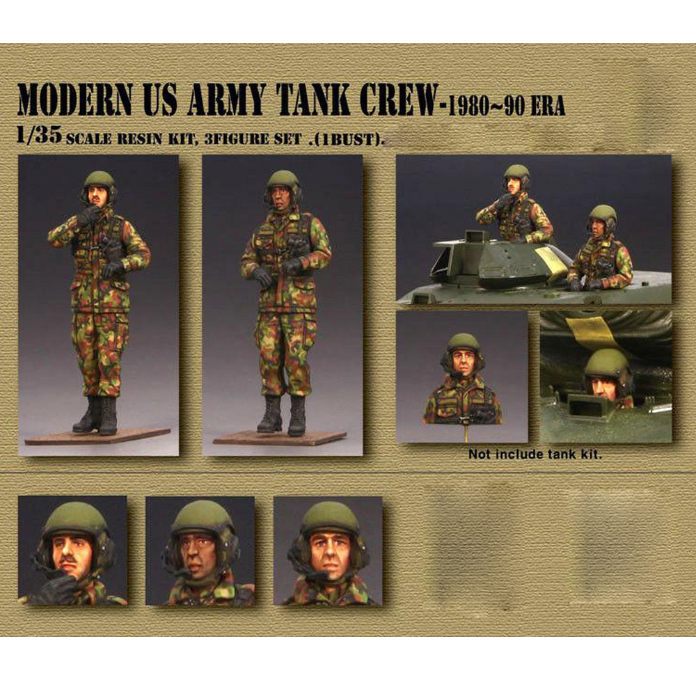 1/35 Modern US Army Tank Crew, Resin Model figure soldier, Military themes, Unassembled and ...
