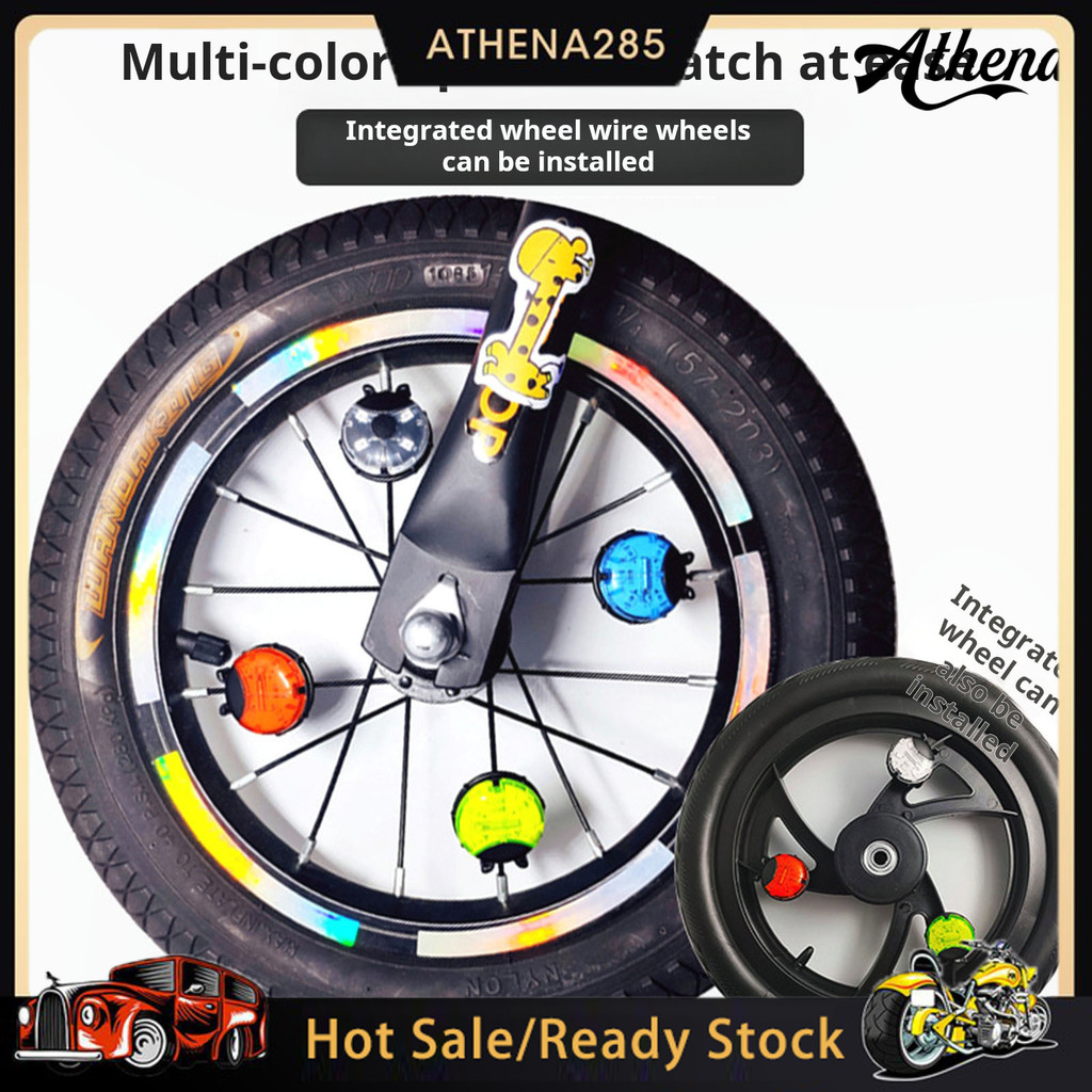 Athena_Kids Balance Bike Spoke Light Waterproof Ladybug Shape Road ...