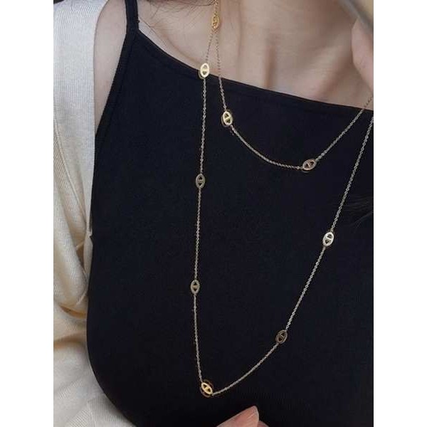 rantai leher perempuan rantai leher Rantai baju sejuk panjang keluli titanium yang tidak pudar ...