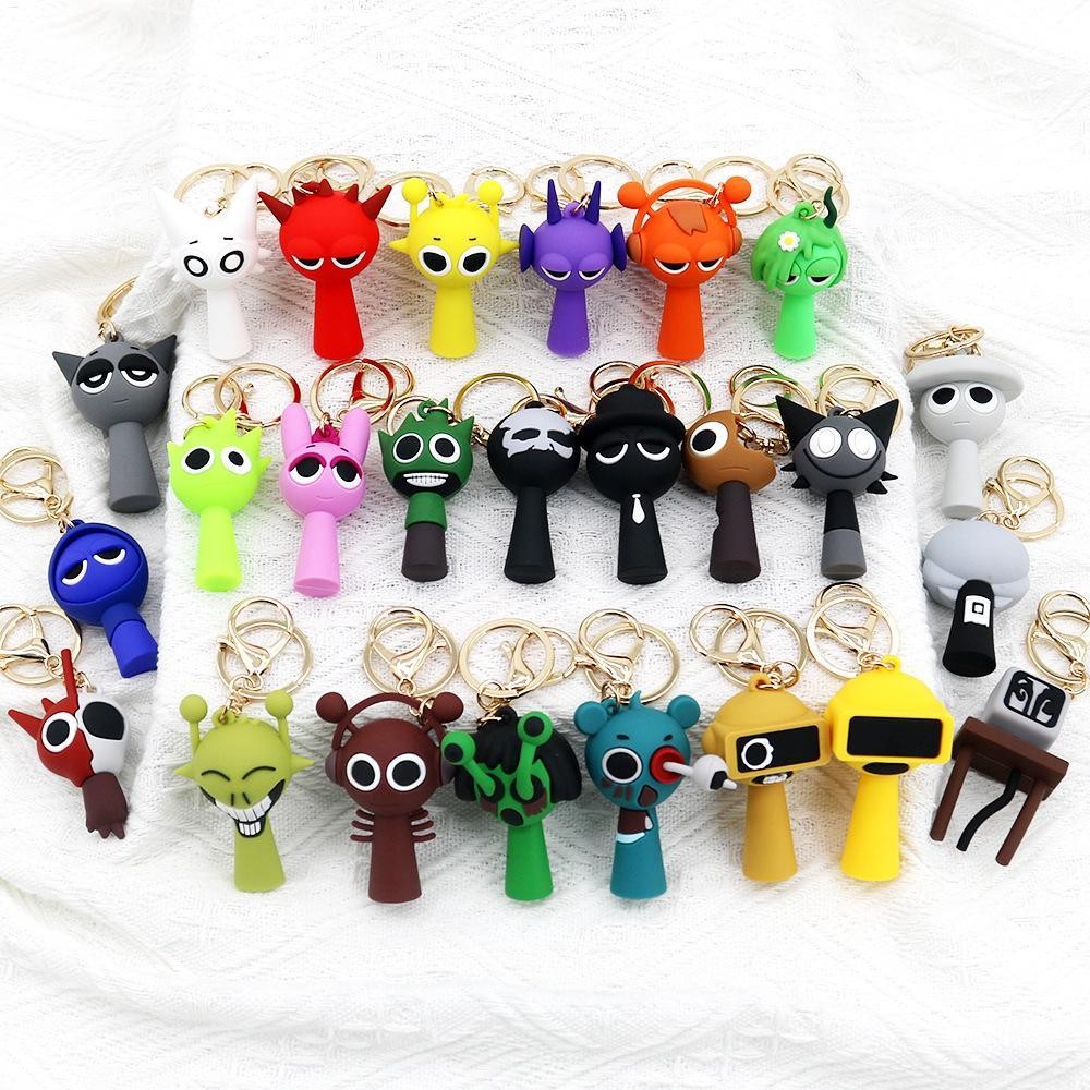 Sprunki Keychain Sprunki Oren Raddy Gray Brud Vineria Silicone Keychain ...