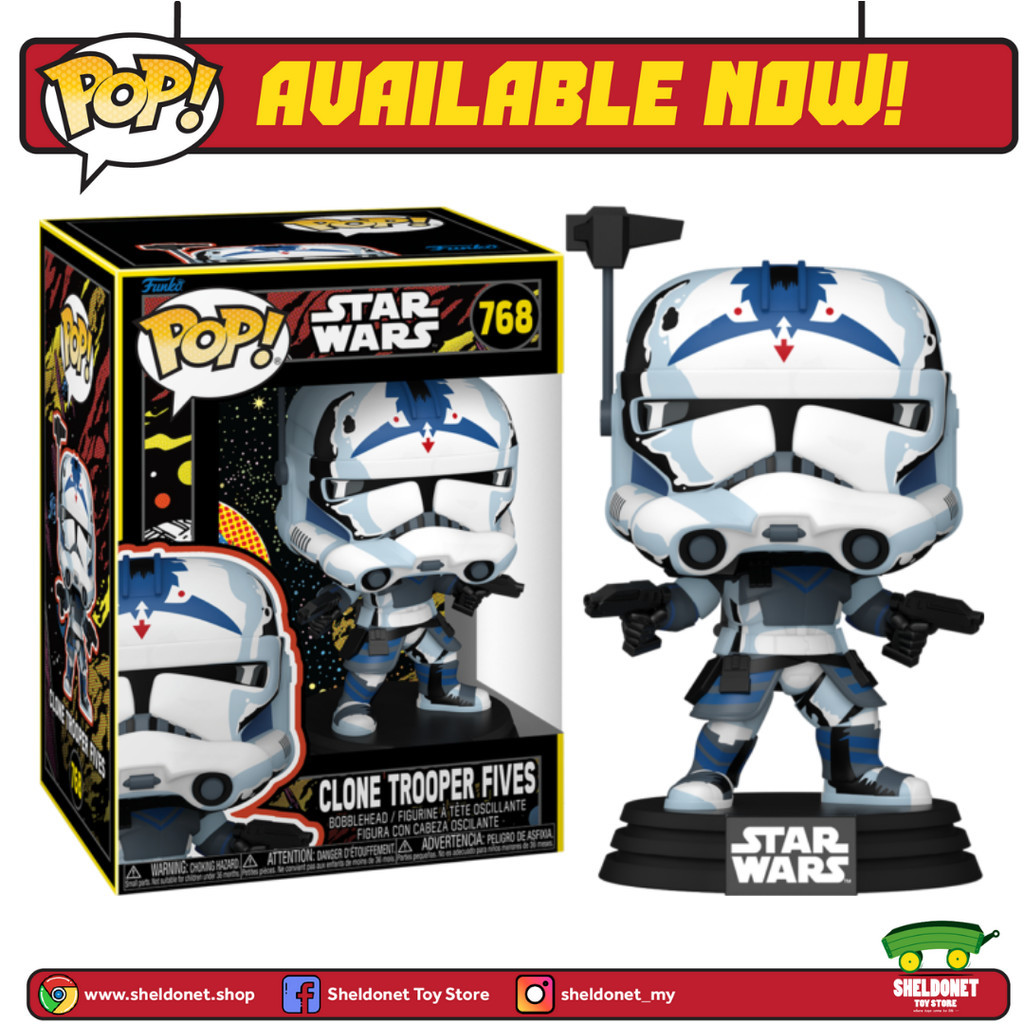 Funko Pop! Star Wars: Clone Wars - Clone Trooper Fives (Retro) | Shopee ...