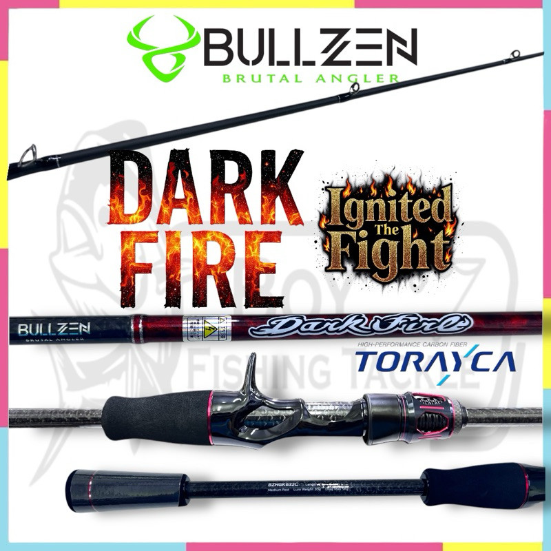 2025 BULLZEN DARK FIRE SPINNING BAITCASTING BC FISHING ROD CASTING ROD | Shopee Malaysia