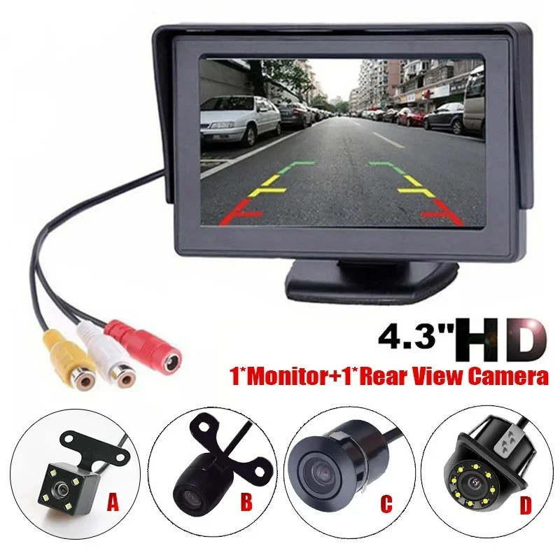 Car Reverse Monitor with Rear View Camera Backup Camera Kit Back Up Car ...