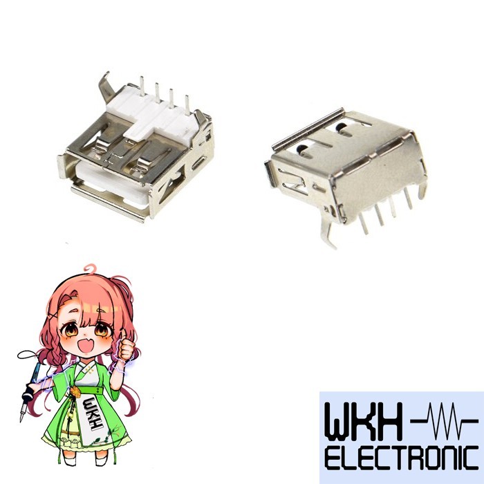 (READ DESCRIPTION!!) USB 2.0 Type A Female PCB Mounting bend Socket ...