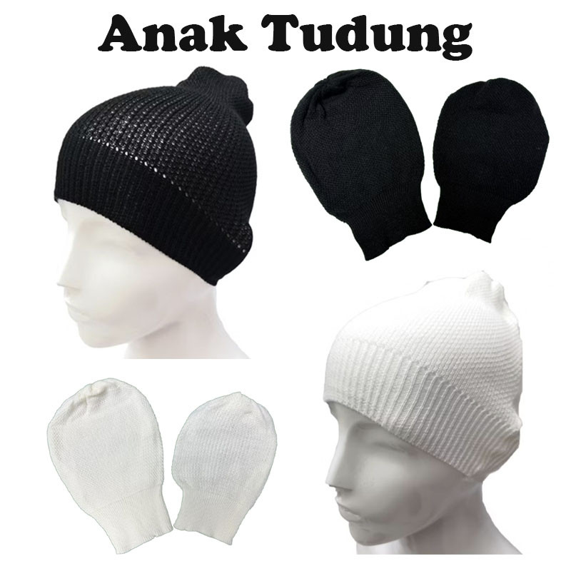 Anak Tudung Putih Hitam Inner Tudung Serkup Scarf Skaft Budak/Dewasa ...