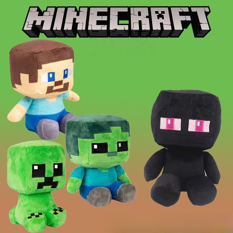 Minecraft Plush Action Figure Doll Steve Creeper Enderman Zombie Alex ...