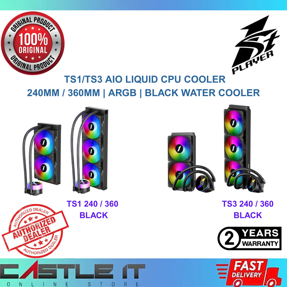 1st Player TS1/TS3 AIO Liquid CPU Cooler | 240mm / 360mm | ARGB | Black ...