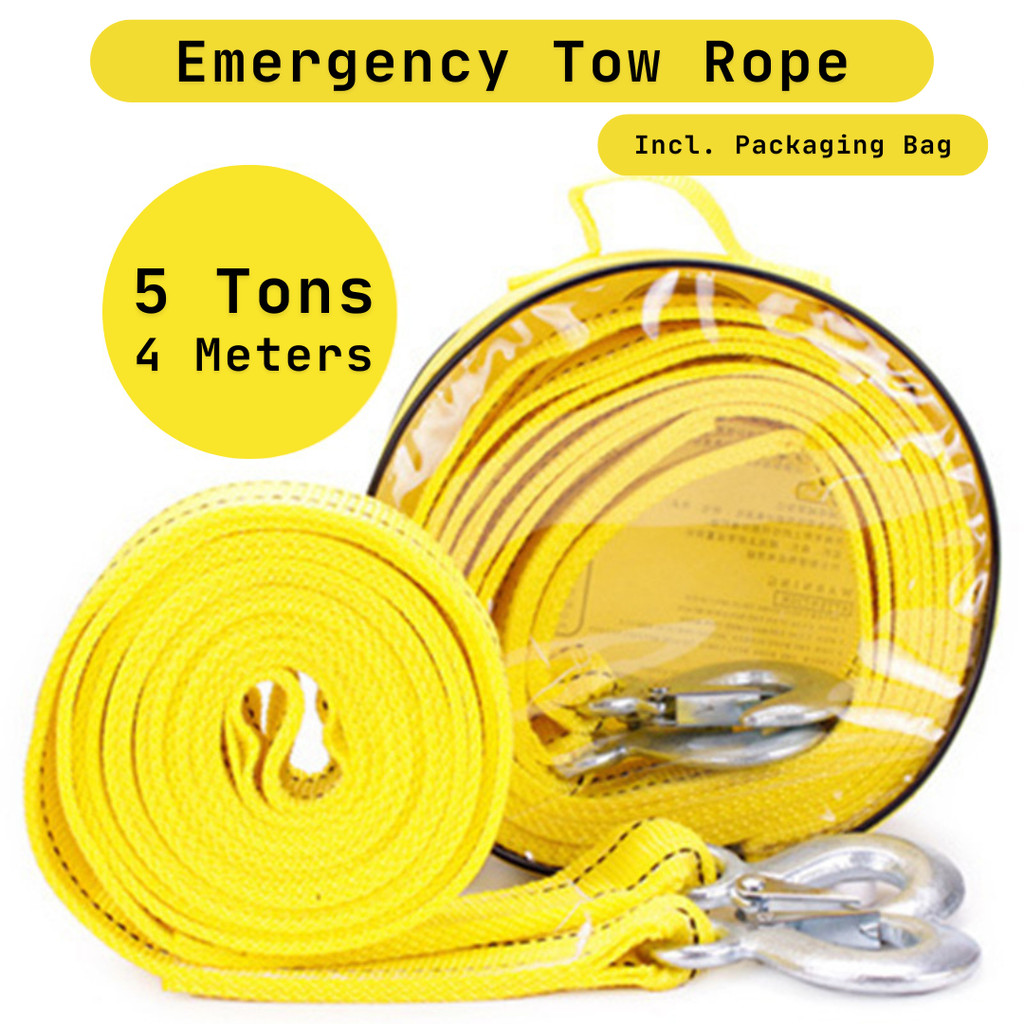Car Tow Rope Cable 5 Ton Trailer Rope, Tow Strap Nylon Heavy Duty with ...