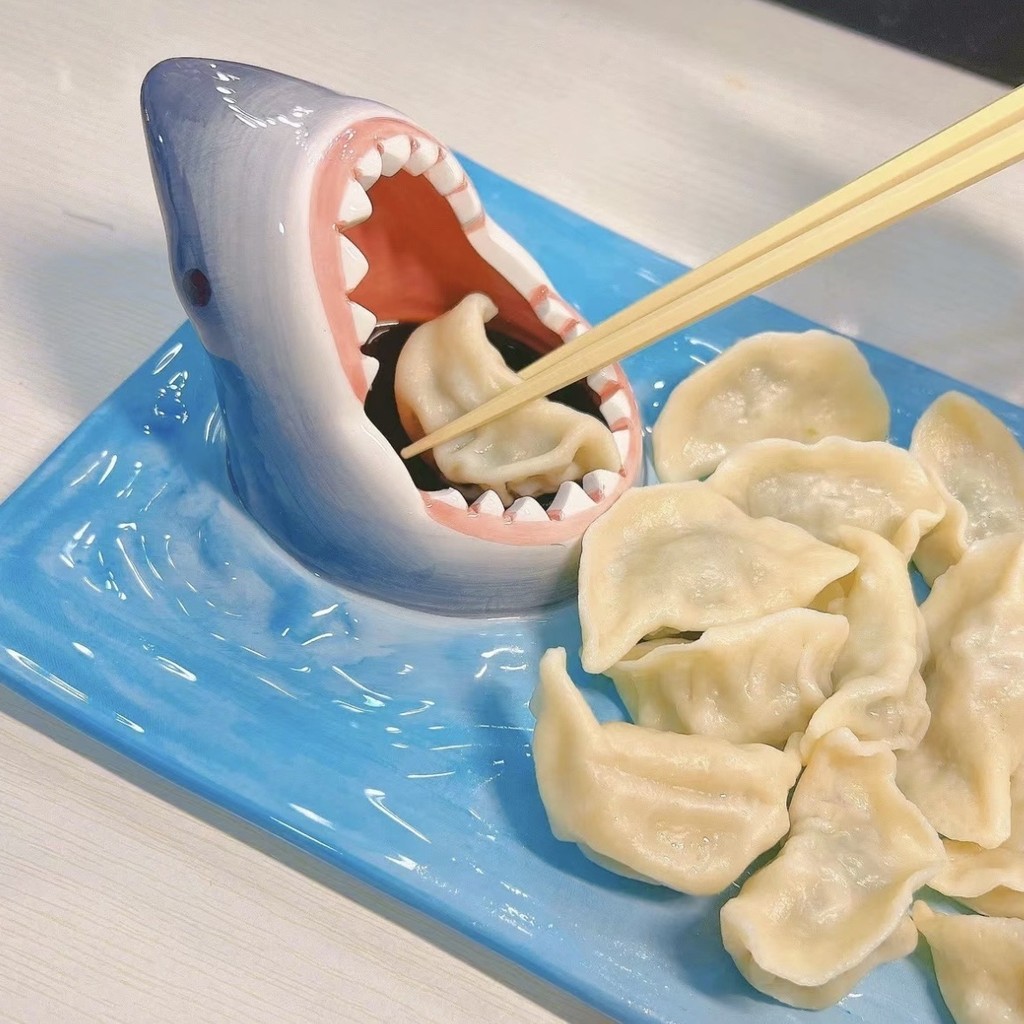 Japanese Style Influencer Seaside Shark Plate Dumpling Plate Dining ...