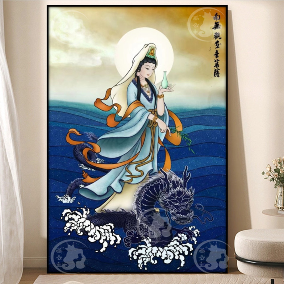 Chinese Style Gift Child Guanyin Cross Stitch Set Buddha Statue ...