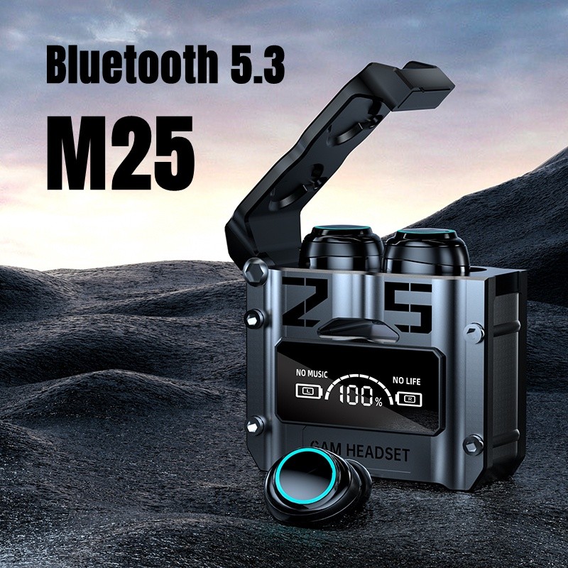 M25 Wireless Bluetooth Earphones TWS Mecha Gaming Headset Low Latency ...