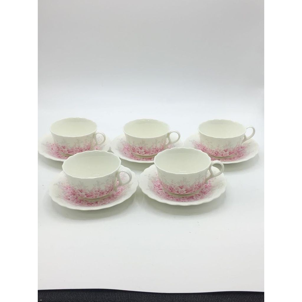 SETTO Narumi Pottery Cup & Saucer Set of 5 WHT Silky White Pink Tea Cups Saucers | Shopee Malaysia