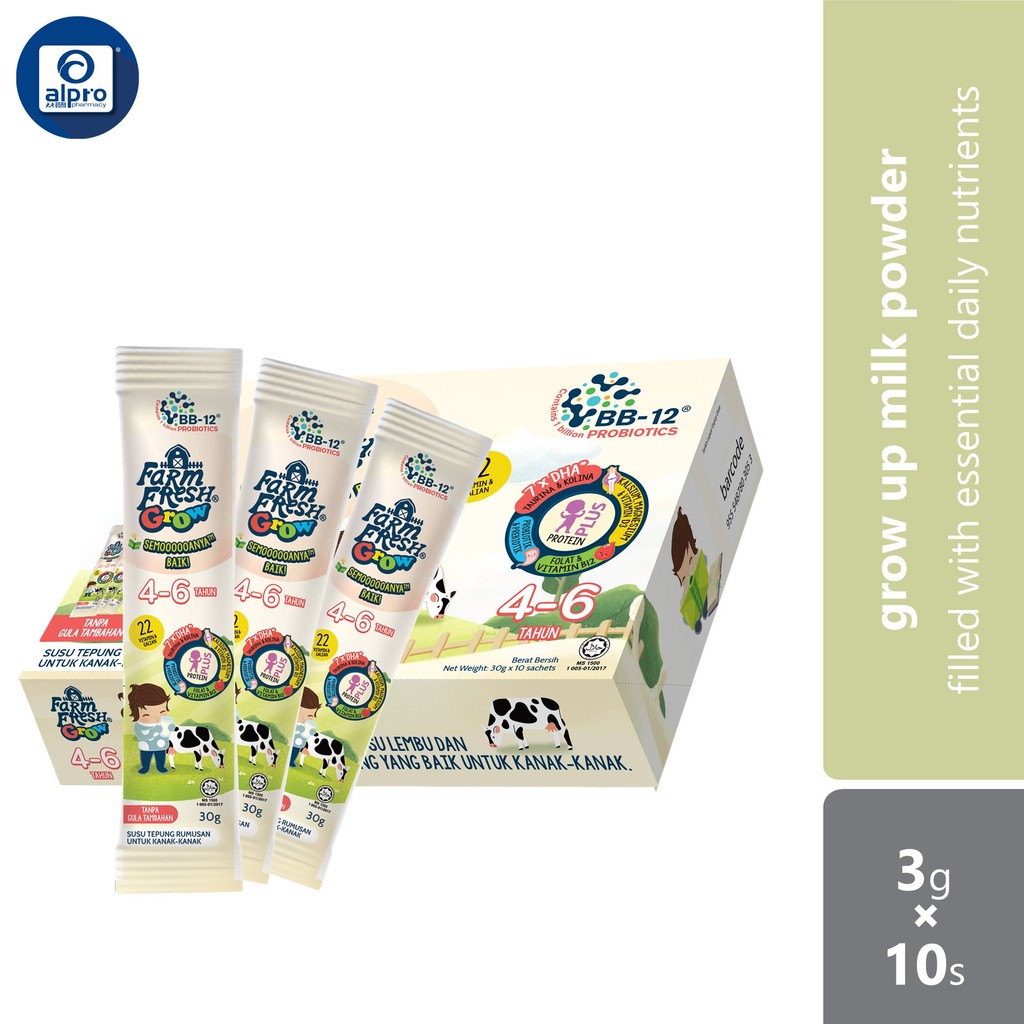 Farm Fresh Grow Powder 4-6 Years 30g ×10s | Filled with Essential Daily ...