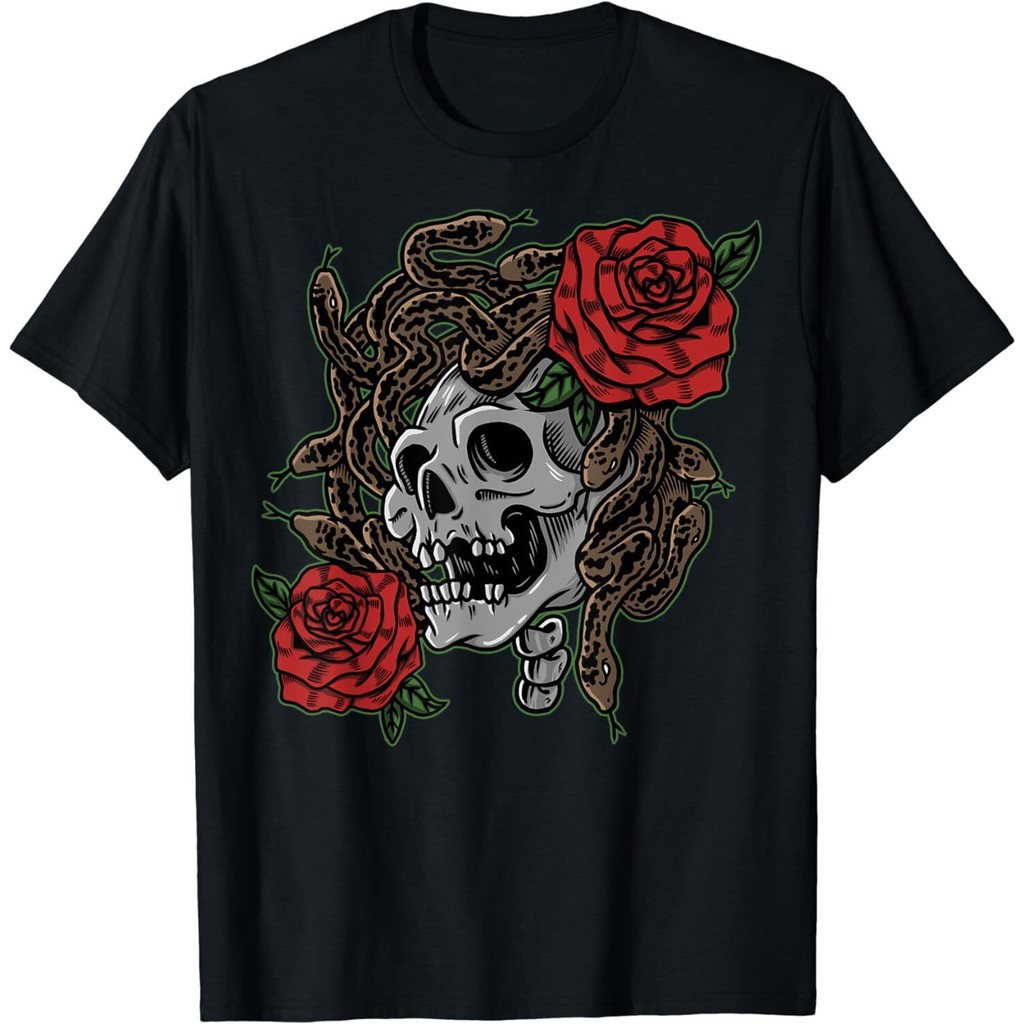Medussa Skull Greek Mythology Skeleton Snakes Gift TeeT-Shirts | Shopee ...