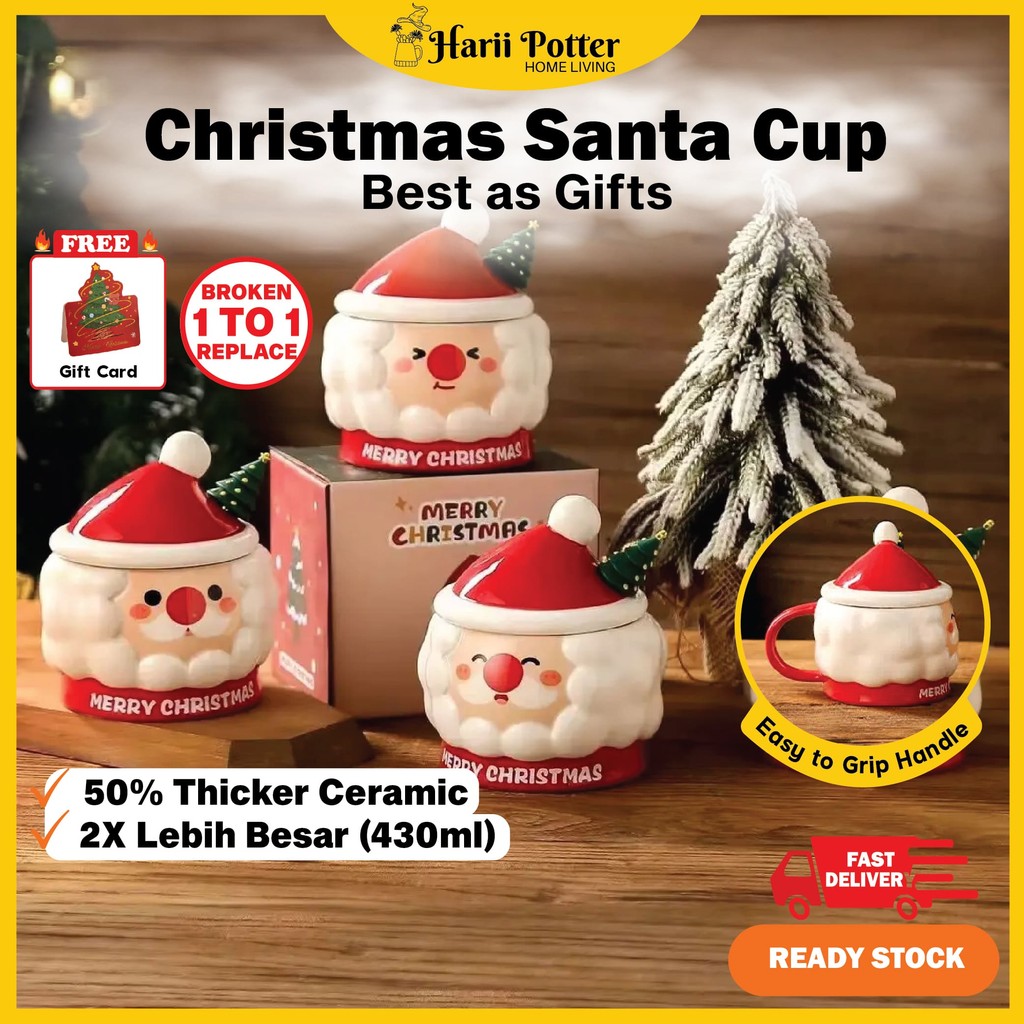 Christmas Gift Set Ceramic Mug Gift Christmas Cup Ceramic Cup Gelas Mug ...