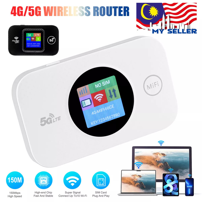 Portable Modem USB WiFi 5G LTE 600Mbps Mifi Router Hotspot Kad SIM ...