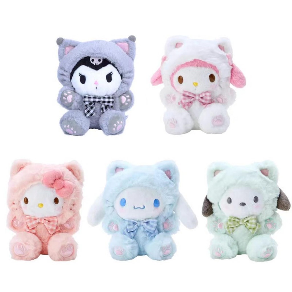 25CM Sanrio Meatball Series Plush Toys Cute Cinnamoroll Plushie Kawaii ...