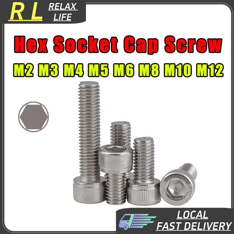 SUS 316 / 304 Hex Socket Cap Head Screws Stainless Steel M2 M3 M4 M5 M6 ...