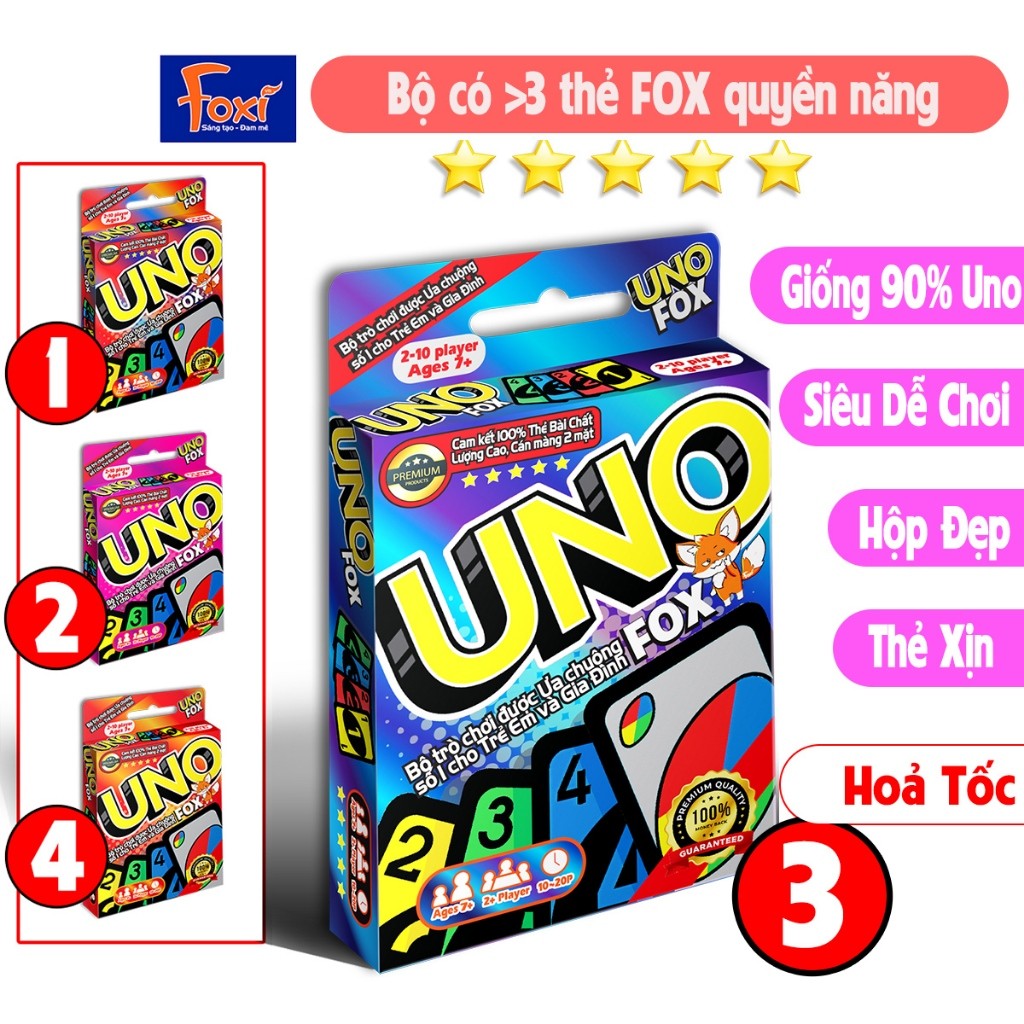 Board game-Uno FOX-Foxi-Uno flip-Uno kiss-cardgame Uno-good game-funny-group location | Shopee ...