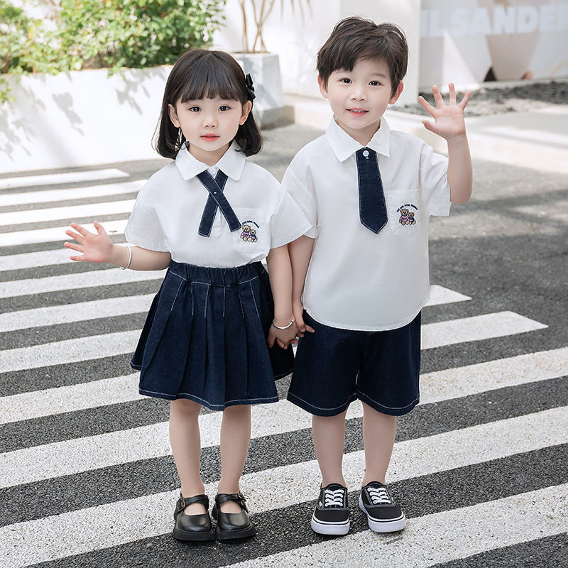 Children's Shirt Summer Suit Boys Girls JK Uniforms Preppy Street-Fried ...