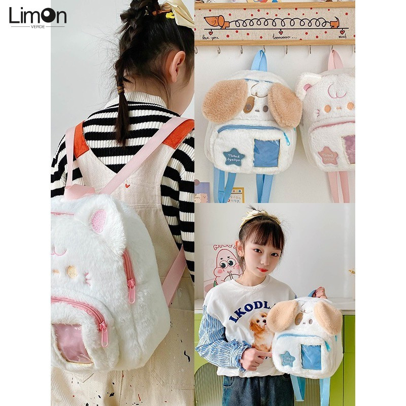 2025 New Style Cute Puppy Backpack Cartoon Cute Plush Backpack | Shopee ...