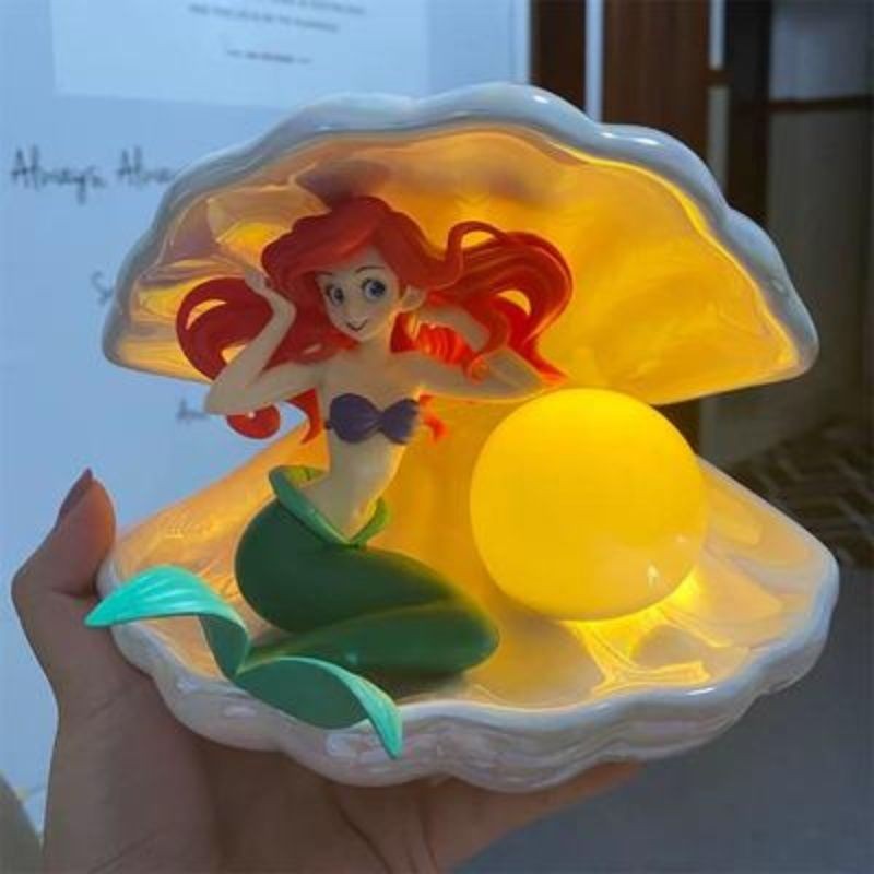 Disney Princess The Little Mermaid Ariel Pearl Shell Lamp PVC Action ...