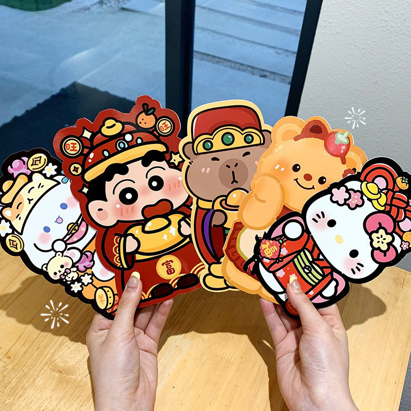 6pc Cute Saniro Angpao Cartoon Butter Bear Red Packet Lucky Money Bag ...