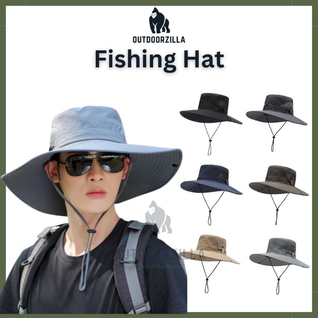 Fishing Hat Bucket Hat Topi Memancing Fisherman Hat Topi Lelaki Topi ...