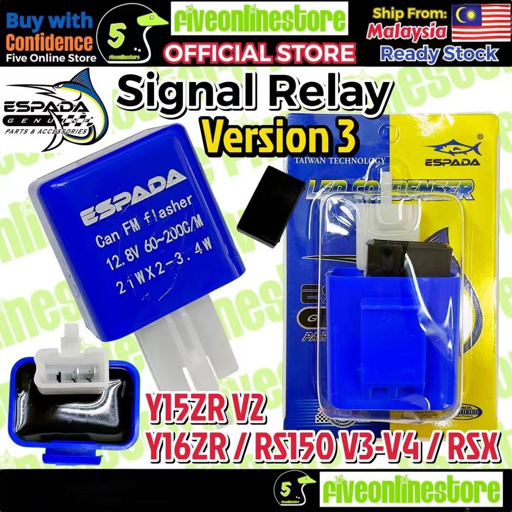 ESPADA Relay Adjustable Timing LED Signal Condenser Flasher Relay ...