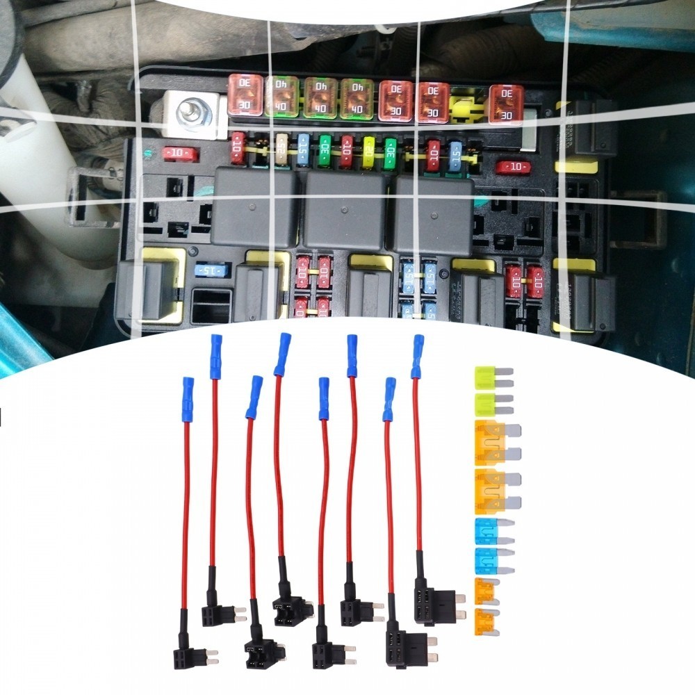 [BESTWFM] -Fuse Taps Set 4 Types Fuses Circuit Adapter and Fuse Kit for ...