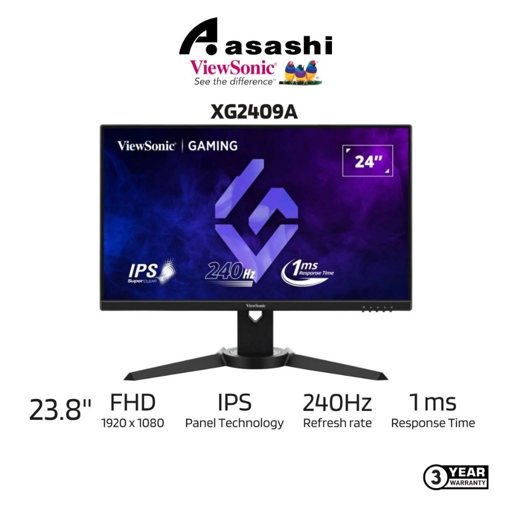 Viewsonic XG2409A 24" IPS 240Hz 1ms FHD Gaming Monitor (HDMI 1.4 x2, DP ...