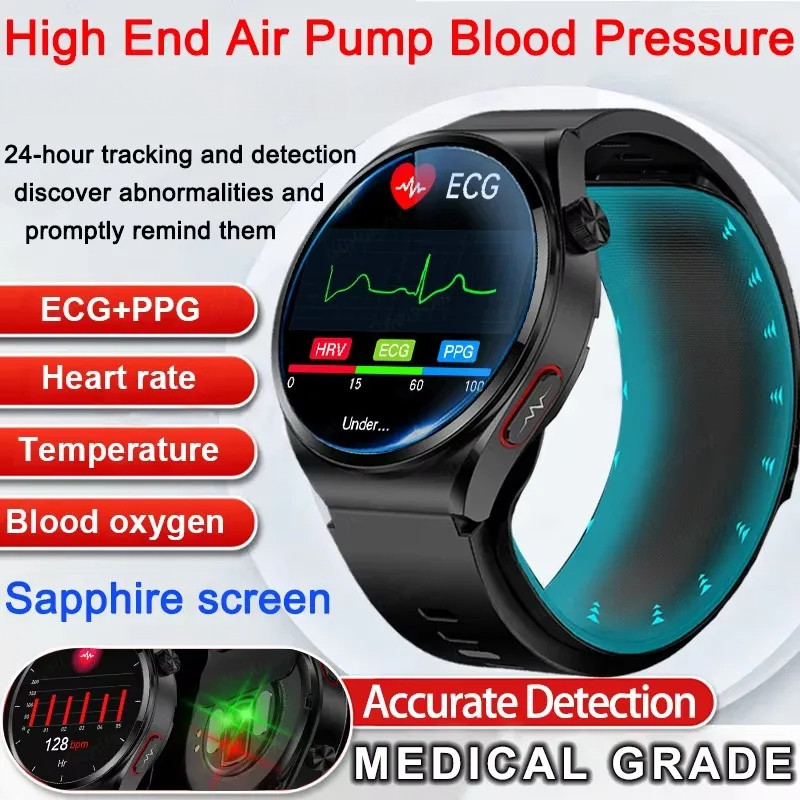 2025 ECG+PPG Men Watch Pump Airbag Precision Blood Pressure Bluetooth ...