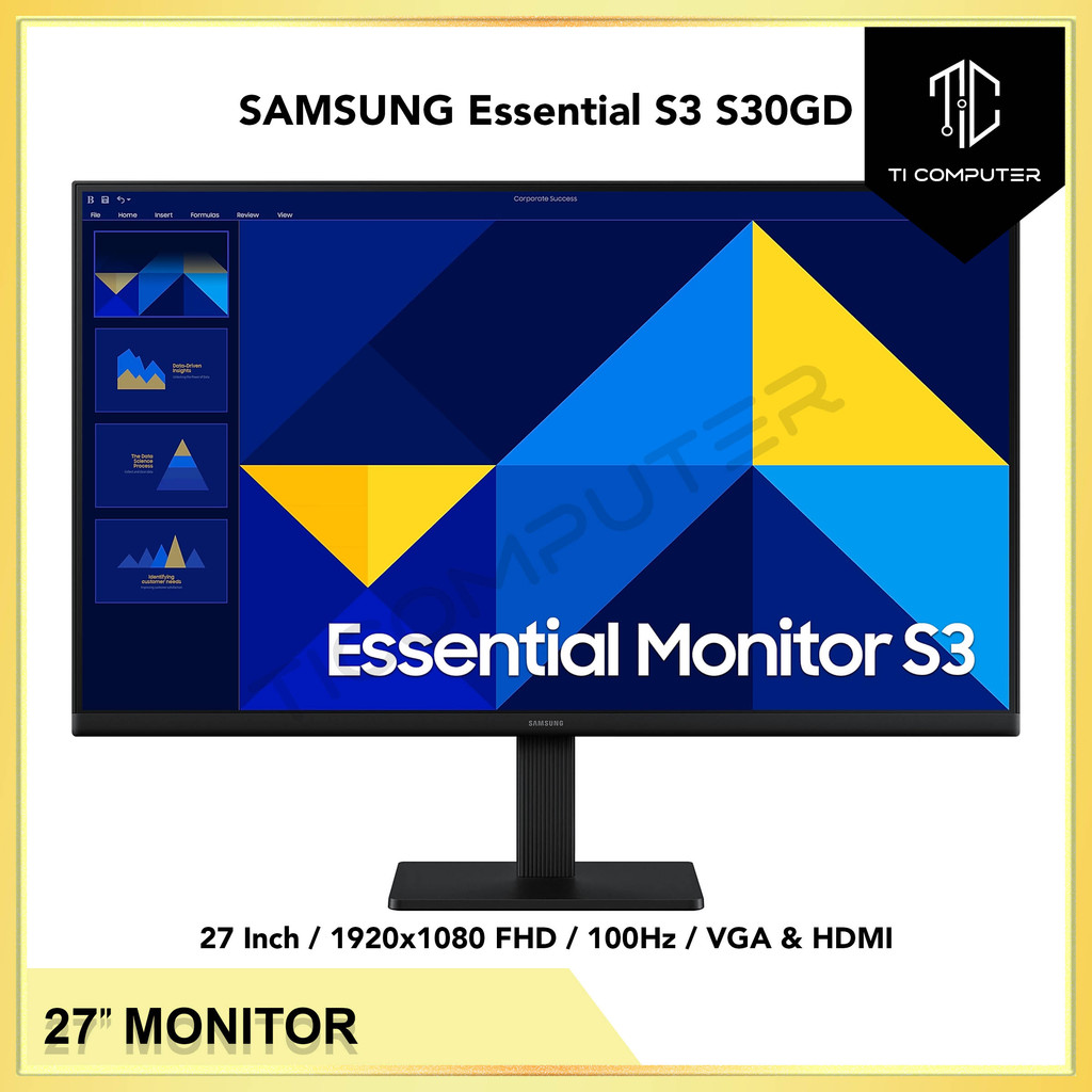 SAMSUNG Super Slim 27 Inch Essential Monitor S3 S30GD LS27D300GAEXXS ...