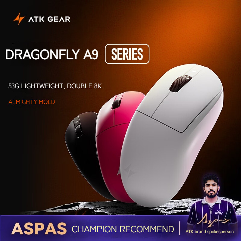 ATK Dragonfly A9 Plus/Ultra Wireless E-sports Gaming Mouse Ultra-lightweight Tri-mode PAW3395 ...