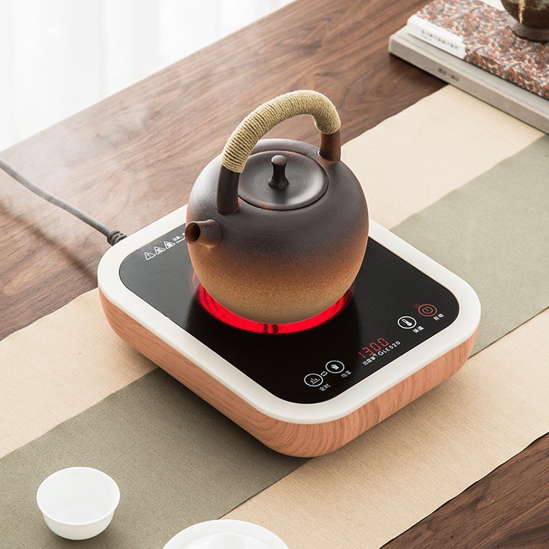 Tembikar membuat teh di rumah, cerek api terbuka dapur elektrik seramik ...