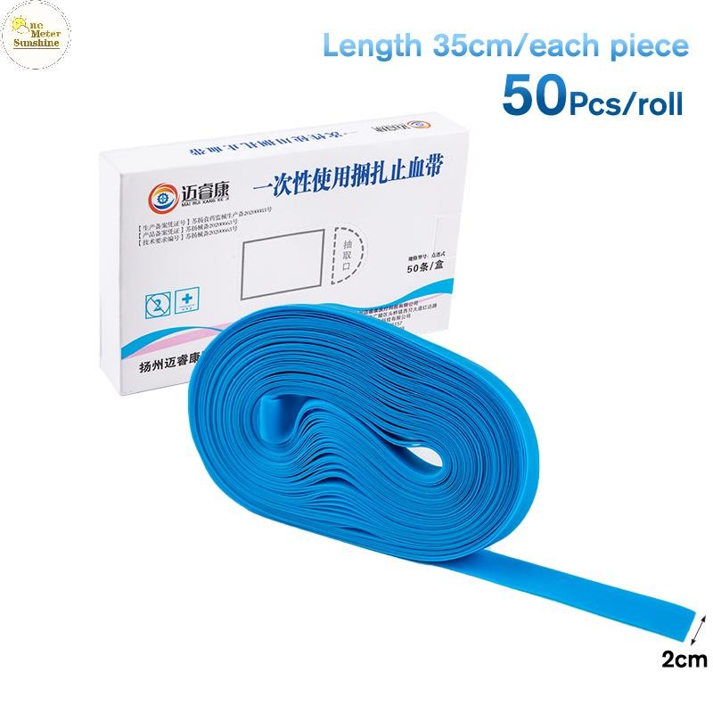 OMS 50Pcs Pre Cut Eastic Disposable Tourniquet First Aid Rubber ...