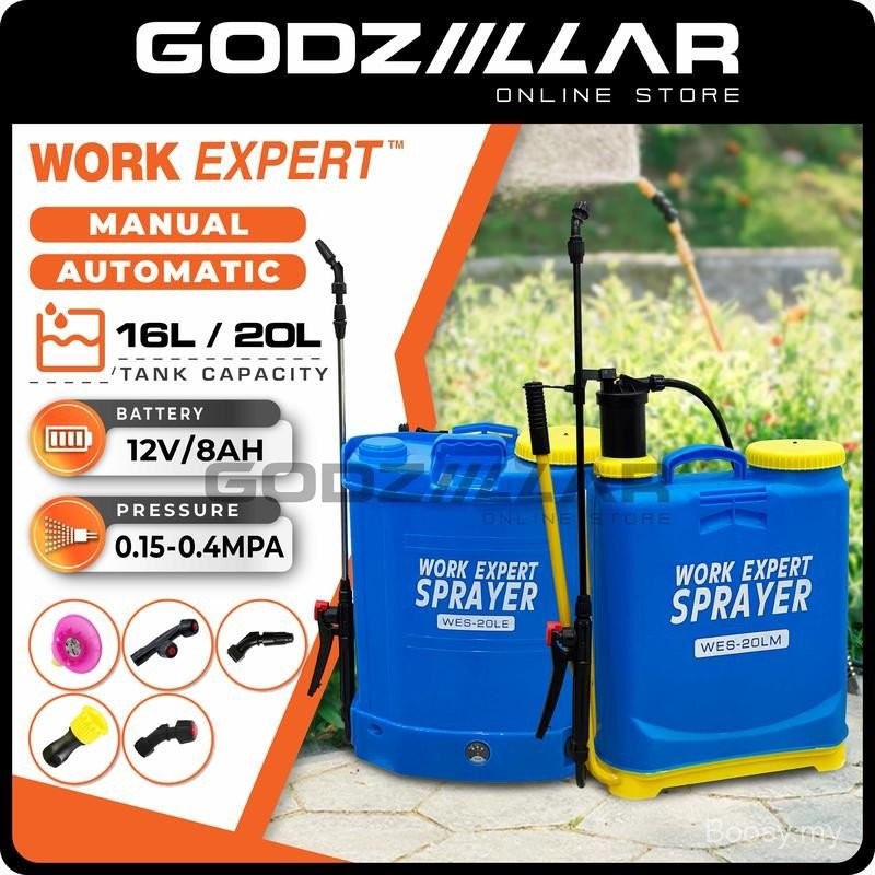 Work Expert Knapsack Sprayer Battery Pump Pam Racun Bateri Manual ...