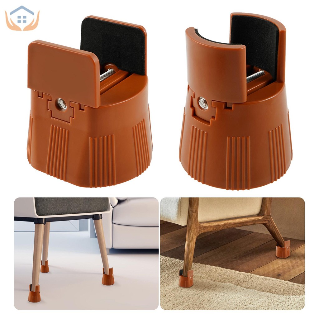 4Pcs Adjustable Bed Risers with Screw Clamp Multifunctional Furniture ...