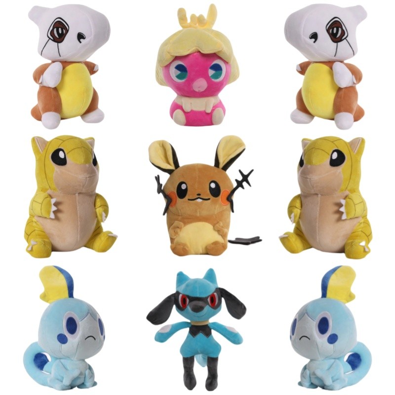 Pokemon Plush Pikachu Cubone Sandshrew Stuffed Doll SLucario Sobble ...