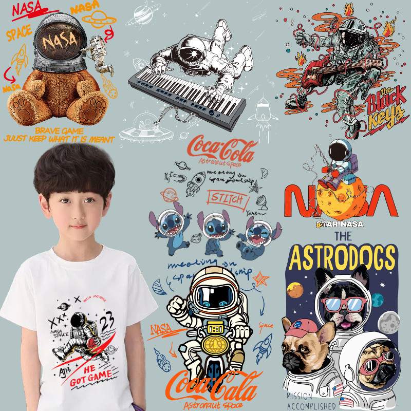 Astronaut Series Printed Stickers NASA Heat Transfer DIY Fabric ...