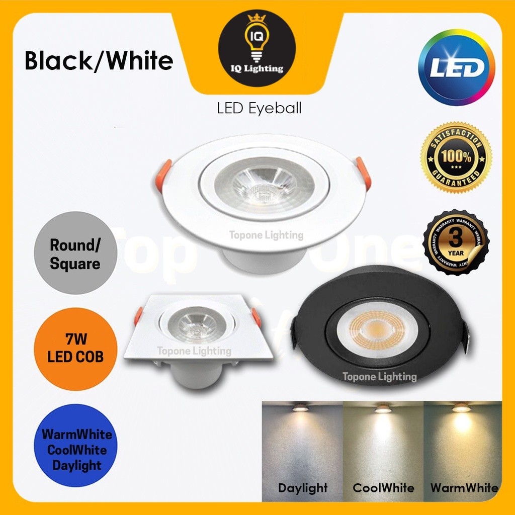 🔥3 YEARS WARRANTY🔥 LED Eyeball Spotlight 7W LED Eye ball COB Spot Light ...